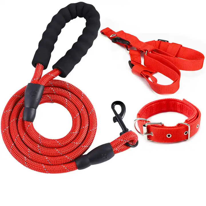 Manufacturer wholesale reflective wire nylon dog rope leash collar ...